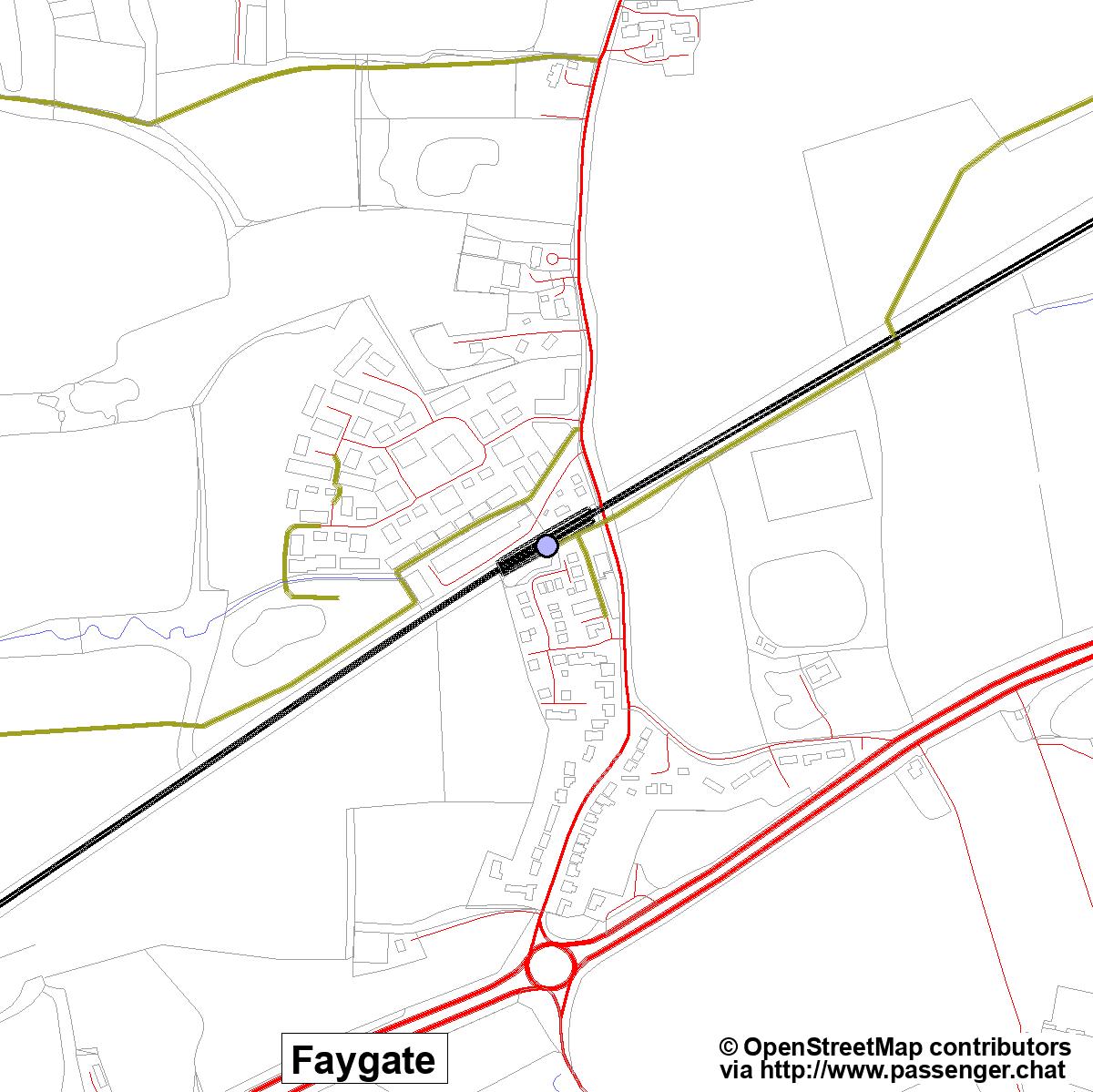 Where do people go from Faygate (FGT) station